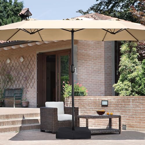 Cozy Daisy 15 FT Patio Umbrella With Base Included, Deck Umbrellas Outside With Stand