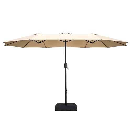 Cozy Daisy 15 FT Patio Umbrella With Base Included, Deck Umbrellas Outside With Stand