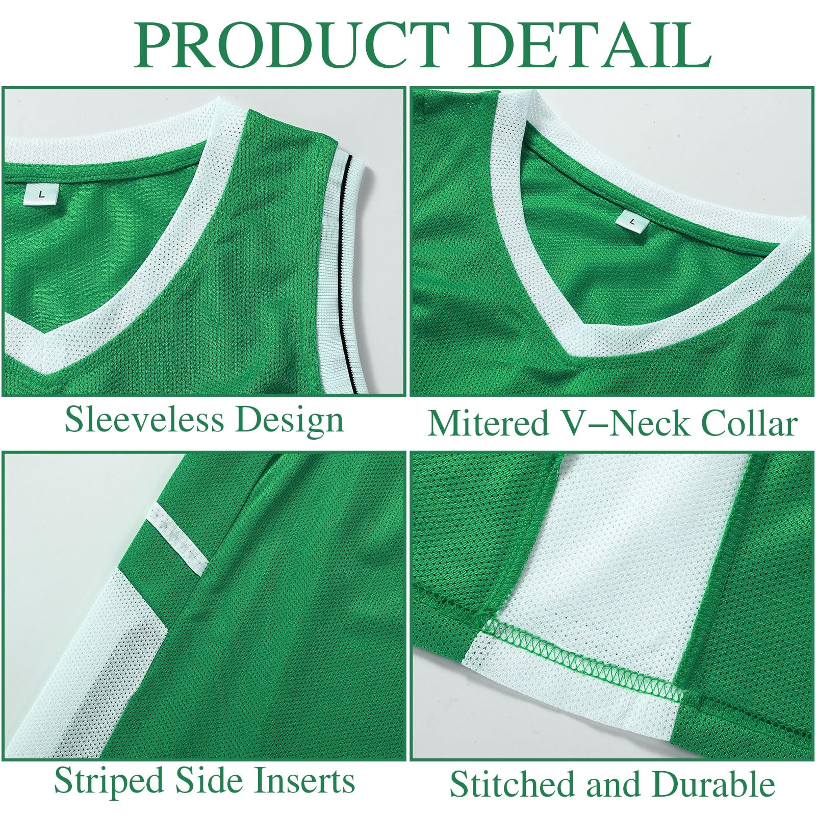 Sintege 12 Pcs Blank Basketball Jersey Youth Basketball Practice Jerseys Athletic Sports Shirts Plain Boys Team Uniform (Green)