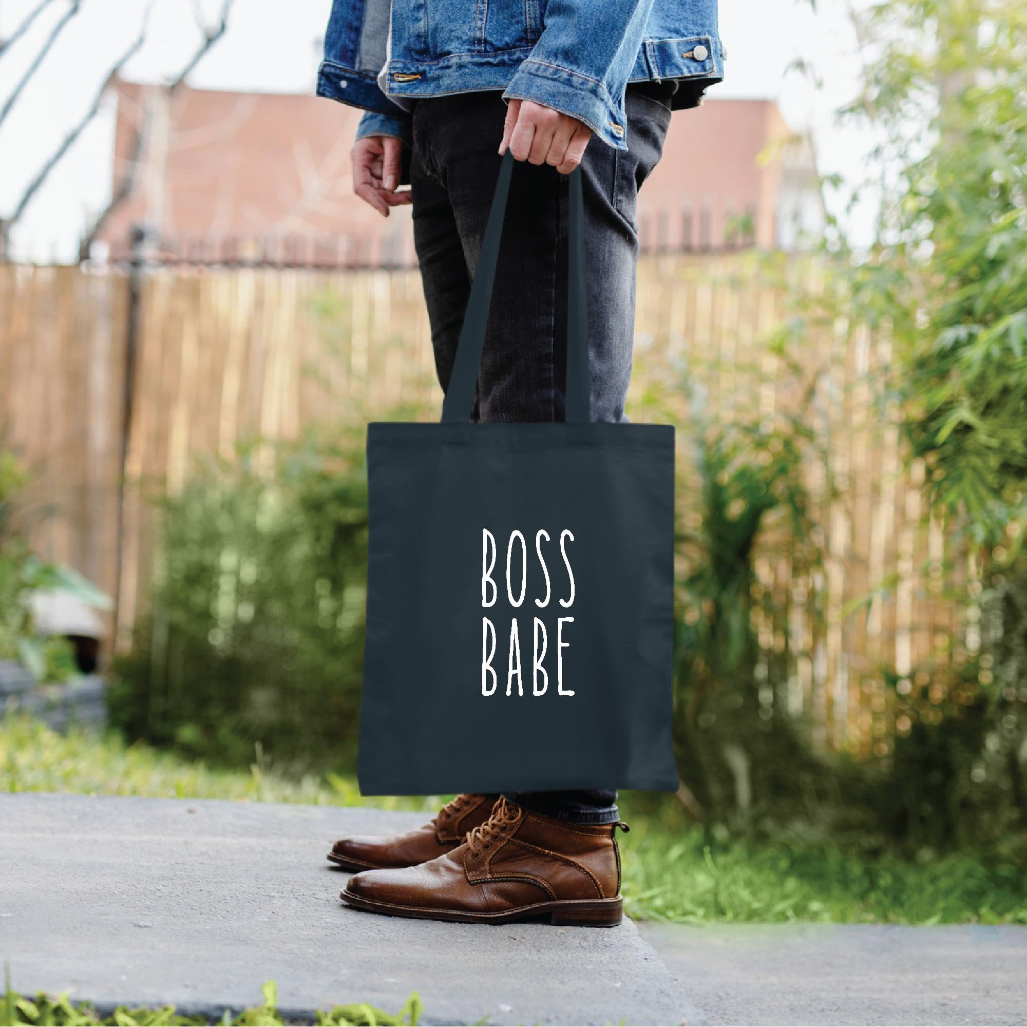 Gift for Her Lovers Funny Boss Babe Inspired Black Multicolor Canvas Tote Bag
