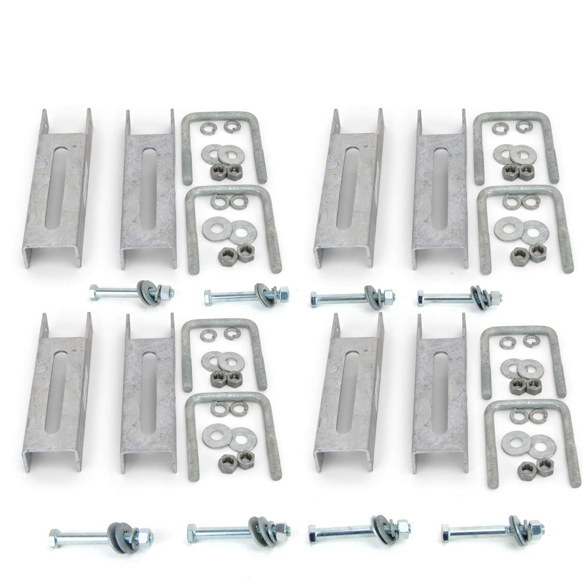 Sturdy Built (8) 8" Galvanized Vertical Bunk Bracket Kit for 3x3 Boat Trailer Cross Members