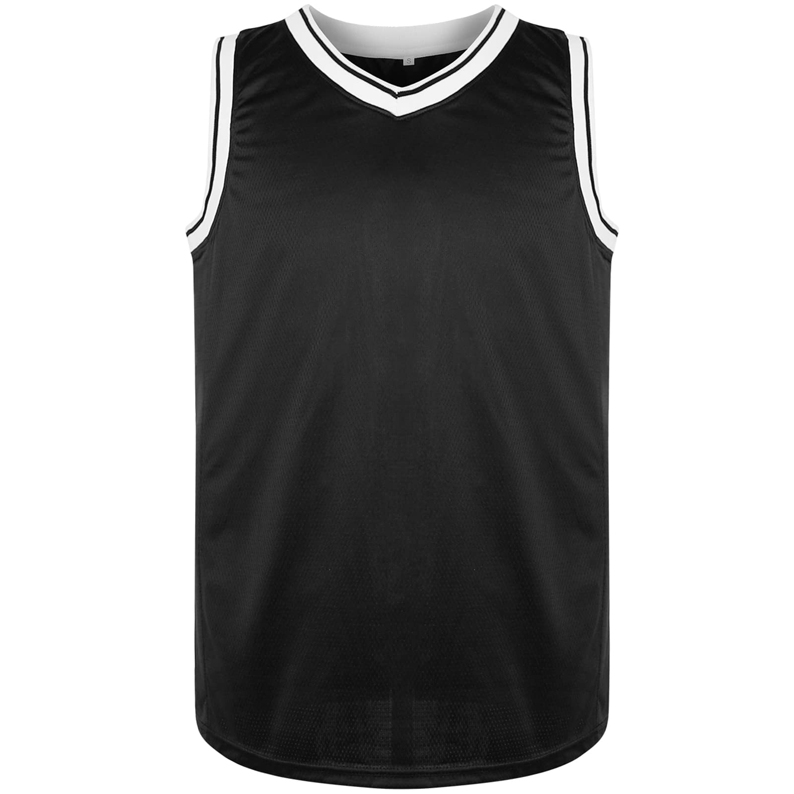 MESOSPERO Blank Basketball Jersey Reversible Men's Mesh Athletic Sports Shirts Training Practice S-3XL (Large, Black)