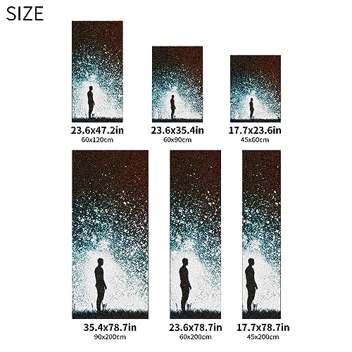 IOACIY Privacy Window Film Frosted Glass Sticker for Home Office Static Anti-UV Window Paper Decorative Window Covering for Bathroom (Universe Outer Space Starry Sky Red Blue-89, 17.7" x 23.6")