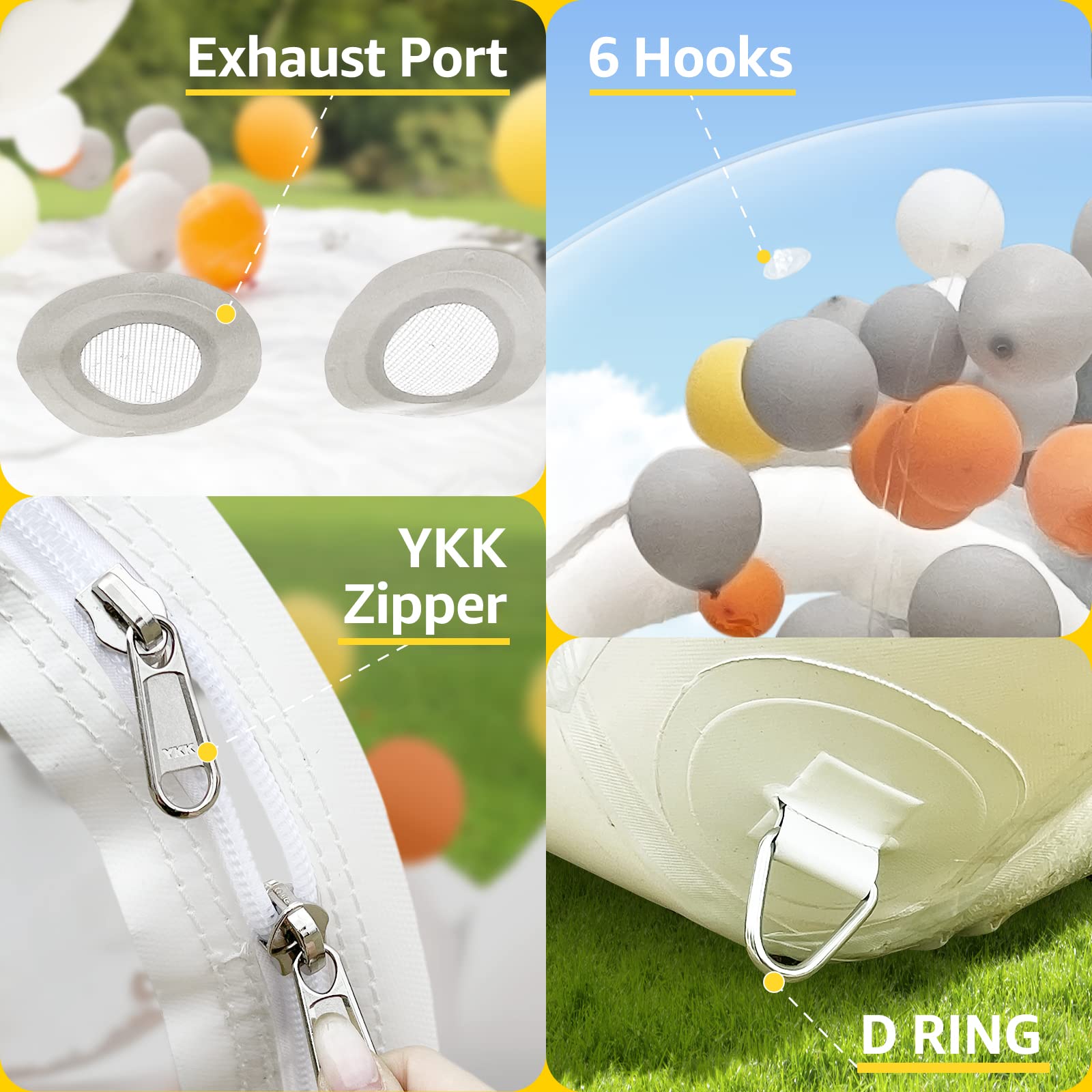 Bubble Dome House Inflatable Bubble Tent,PVC Bubble Balloon House Inflatable for Kids Party with Blower Balloons House 10ft Diameter, 6ft Tunnel Children's Day Gift