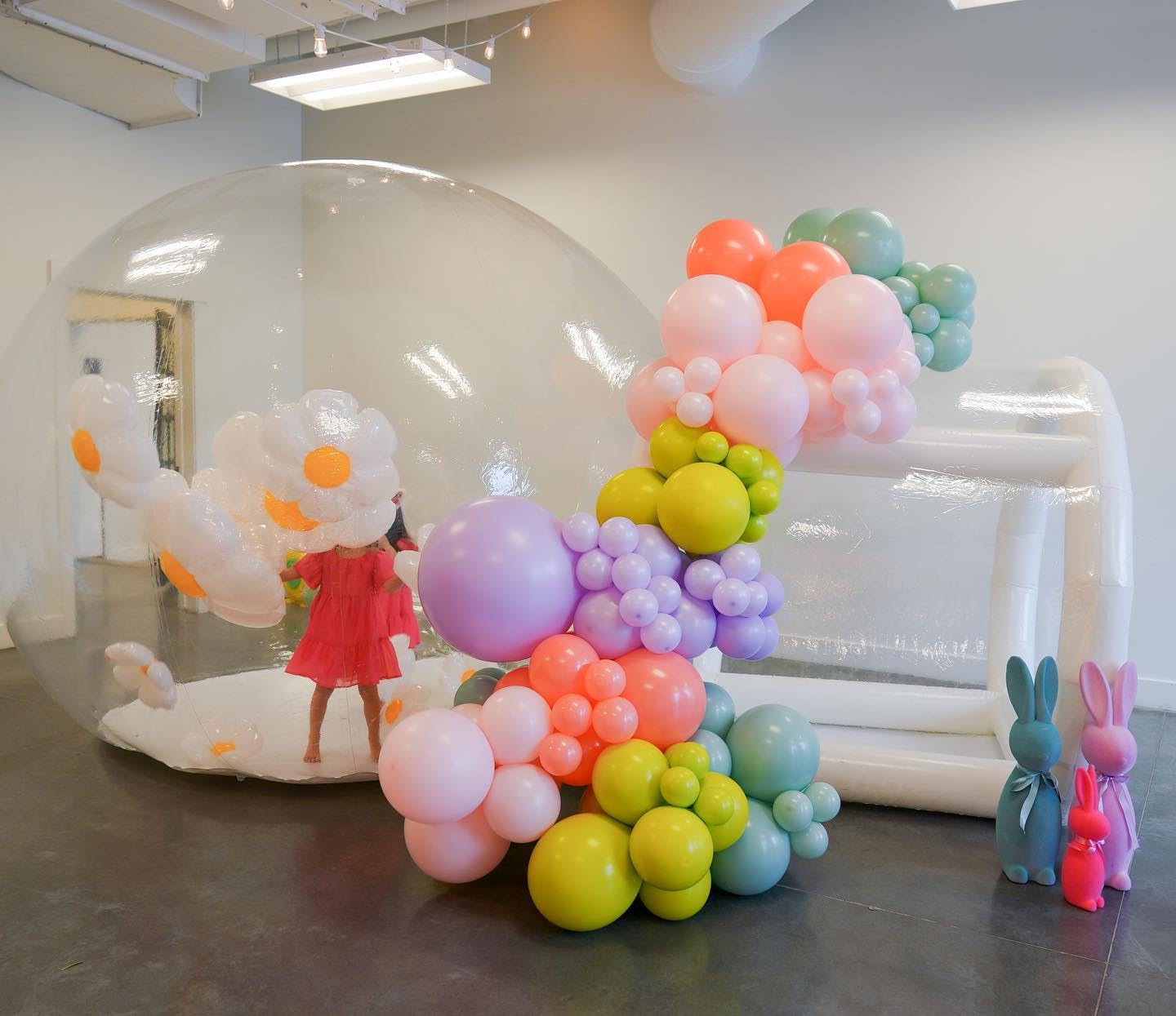 Bubble Dome House Inflatable Bubble Tent,PVC Bubble Balloon House Inflatable for Kids Party with Blower Balloons House 10ft Diameter, 6ft Tunnel Children's Day Gift