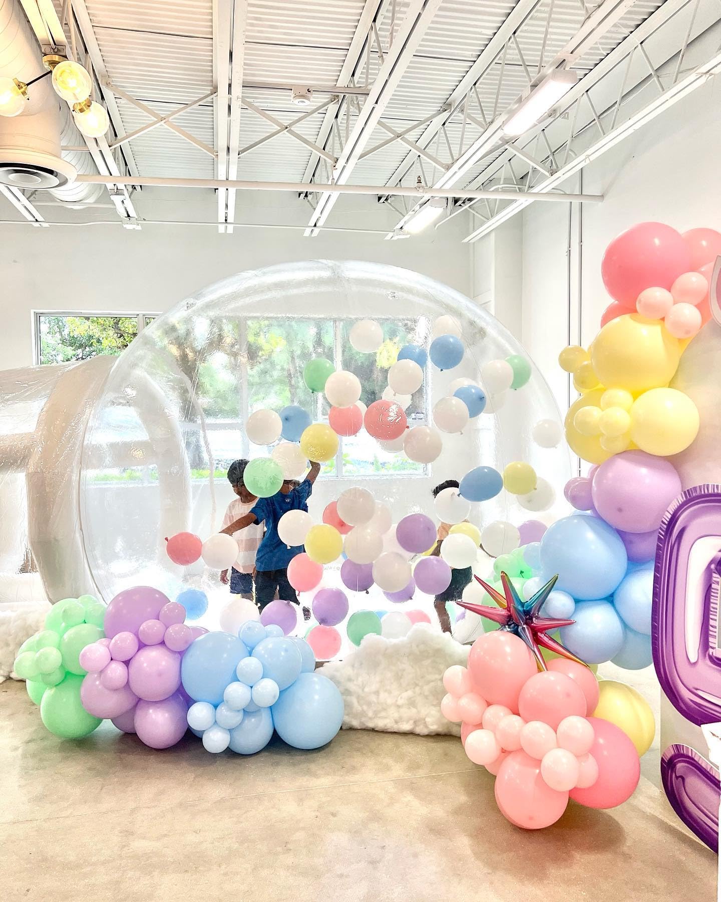 Bubble Dome House Inflatable Bubble Tent,PVC Bubble Balloon House Inflatable for Kids Party with Blower Balloons House 10ft Diameter, 6ft Tunnel Children's Day Gift