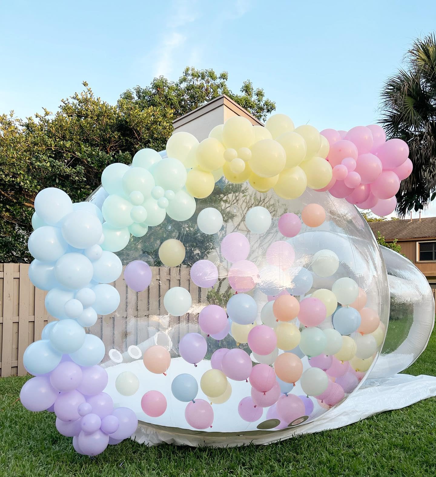 Bubble Dome House Inflatable Bubble Tent,PVC Bubble Balloon House Inflatable for Kids Party with Blower Balloons House 10ft Diameter, 6ft Tunnel Children's Day Gift