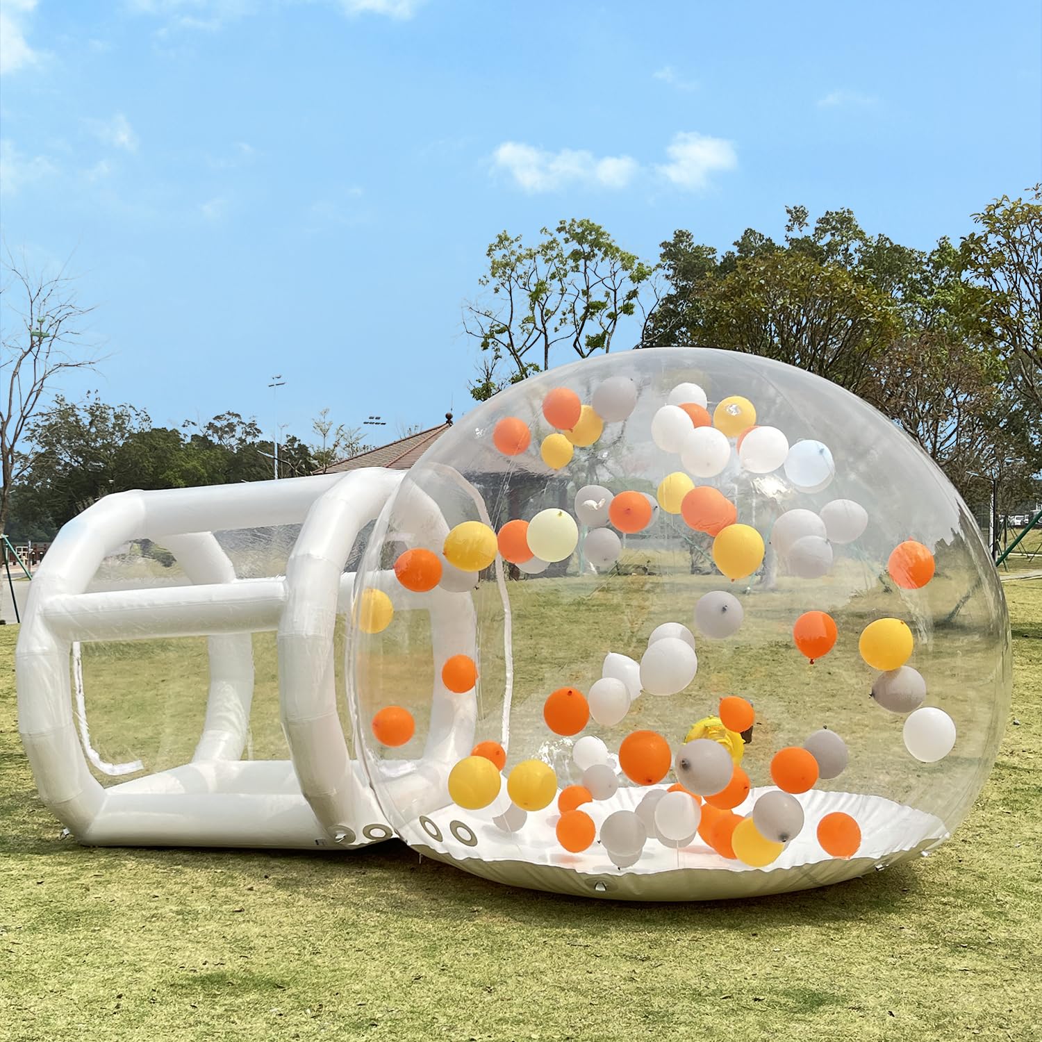 Bubble Dome House Inflatable Bubble Tent,PVC Bubble Balloon House Inflatable for Kids Party with Blower Balloons House 10ft Diameter, 6ft Tunnel Children's Day Gift