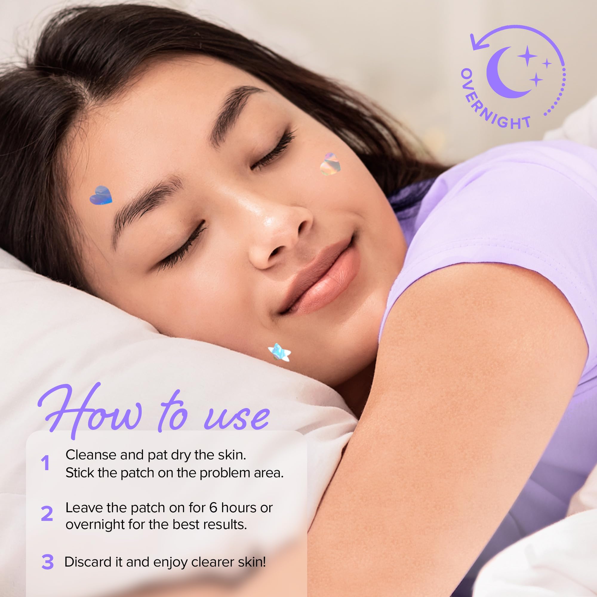 MAREE Star Pimple Patches for Face - Acne Patches - Natural Green Algae Extract & Tea Tree Oil - Hydrocolloid Stars Cute Zit Stickers, Parches Para Acne - 72 Marine Collagen Blemish Pimple Dots