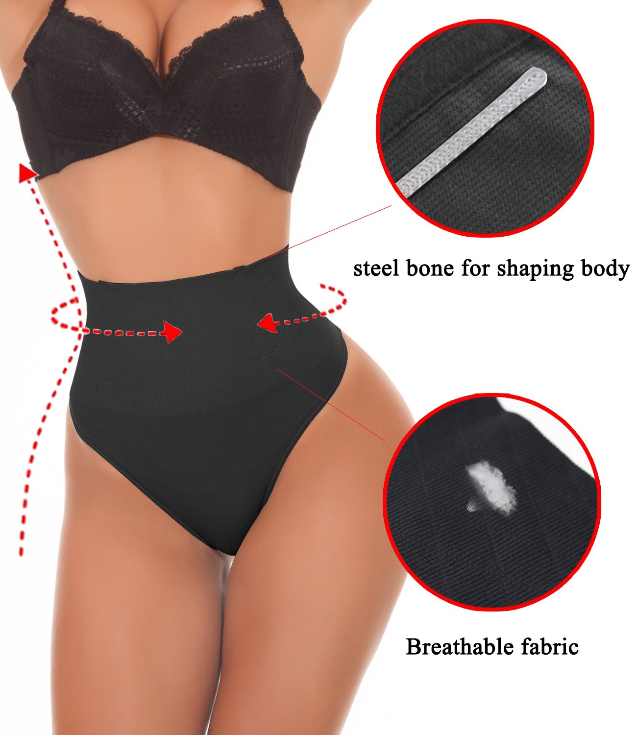 SEXYWG Women Waist Cincher Girdle Tummy Control Thong Panty Slimmer Body Shaper