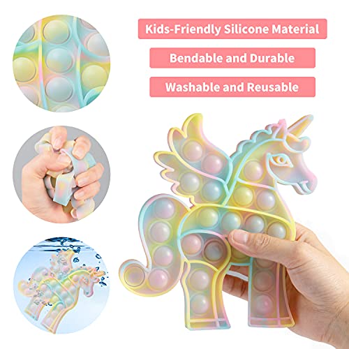 WHATOOK Glow in The Dark Fidget PoP Toy Unicorn and Llama for Girls:Fluorescent Bubble Sensory Stress Anxiety Restless Reliever Decompression Squeeze Toy for Stressed, Fidgety and Autism,ASD, Autistic