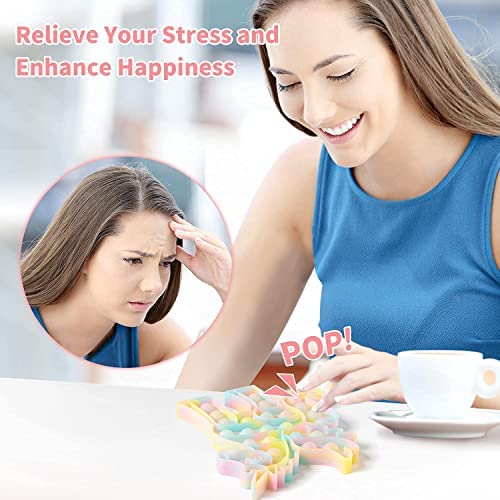 WHATOOK Glow in The Dark Fidget PoP Toy Unicorn and Llama for Girls:Fluorescent Bubble Sensory Stress Anxiety Restless Reliever Decompression Squeeze Toy for Stressed, Fidgety and Autism,ASD, Autistic
