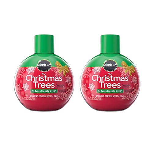 Miracle-Gro VB300515-2 Plant Food, Hydrates Keeps Green All Holiday Season, 2-Pack Christmas Trees, 2 Pack, red