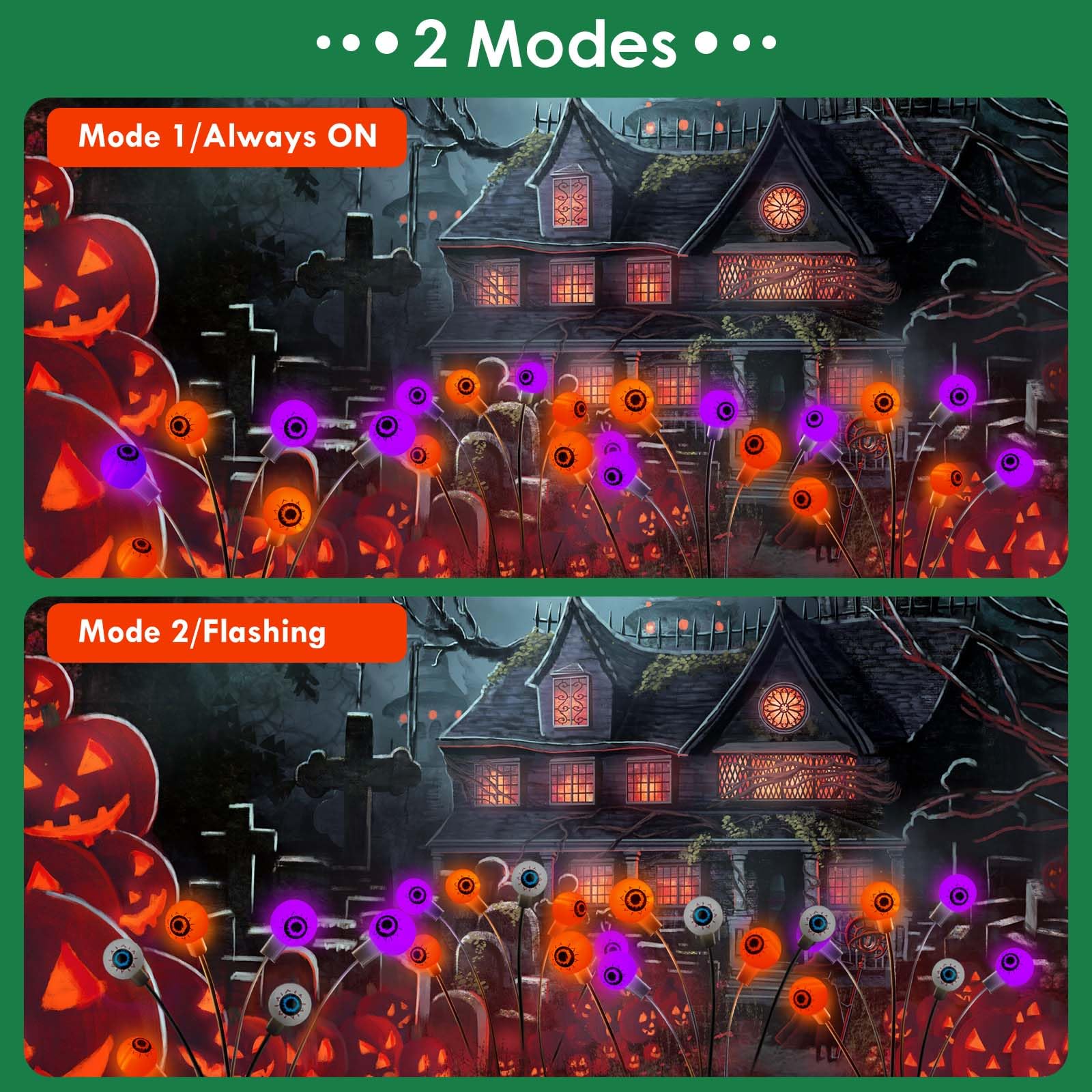 6 ๐๐๐๐ ๐๐ช๐ต๐ต๐ธ๐๐ฎ๐ฎ๐ท Halloween Scary Solar Eyeballs Garden Lights, 6 Pack Halloween Lights Outside, Solar Firefly Lights Outdoor๏ผSolar Swaying Lights for Garden Path Decor (Purple&Orange)