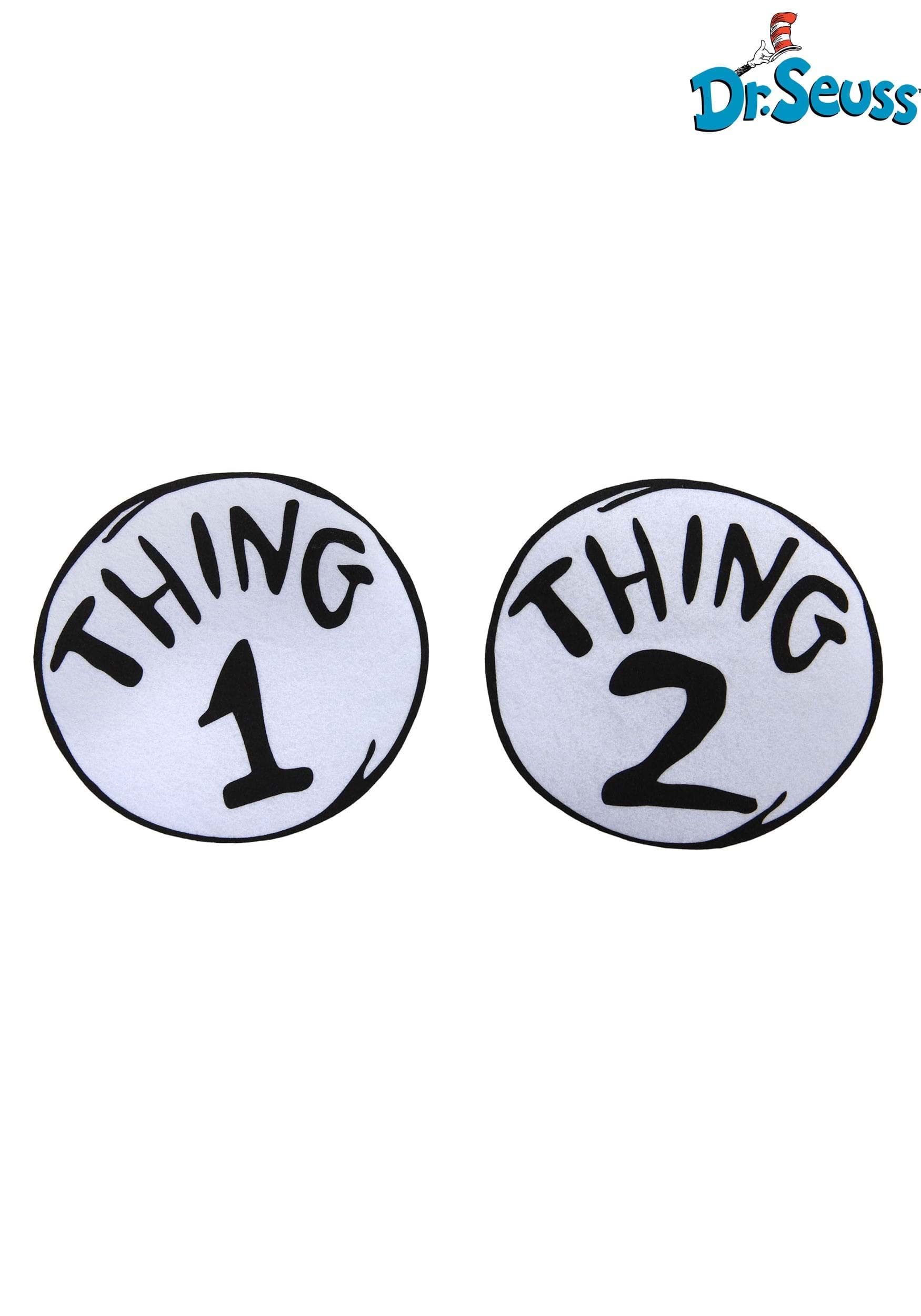 elope Dr. Seuss Thing 1 & Thing 2 Large 2 Piece Iron On Patch Set for Kids and Adults Standard