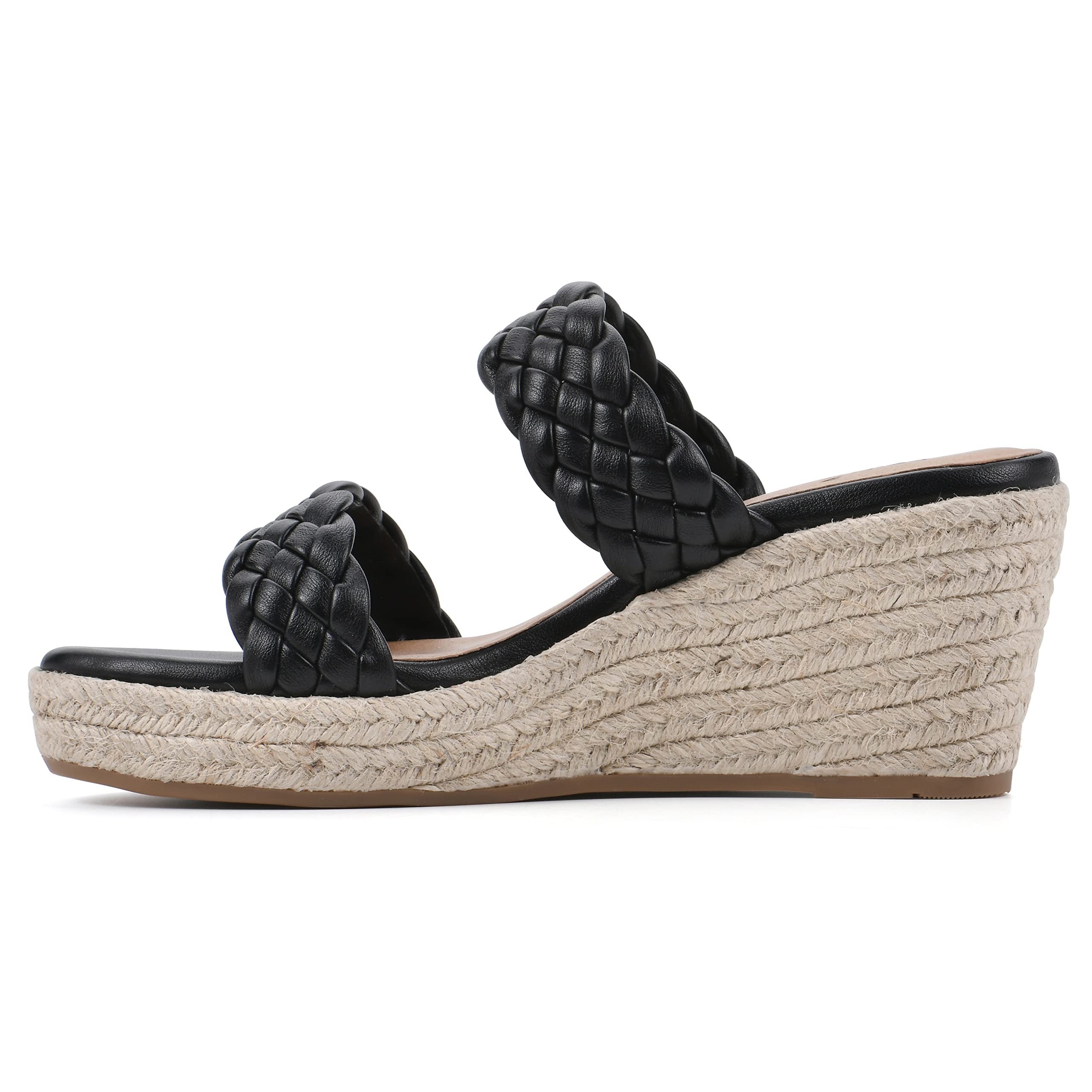 WHITE MOUNTAIN Women's Yoyo Platform Sandal, Black/Smooth, 8 M