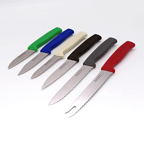Paring Knife Set, MATTSTONE HILL Kitchen Knife Set - Fruit & Vegetable Knives, Premium Stainless Steel Vegetable Knife, Black, Blue, Green