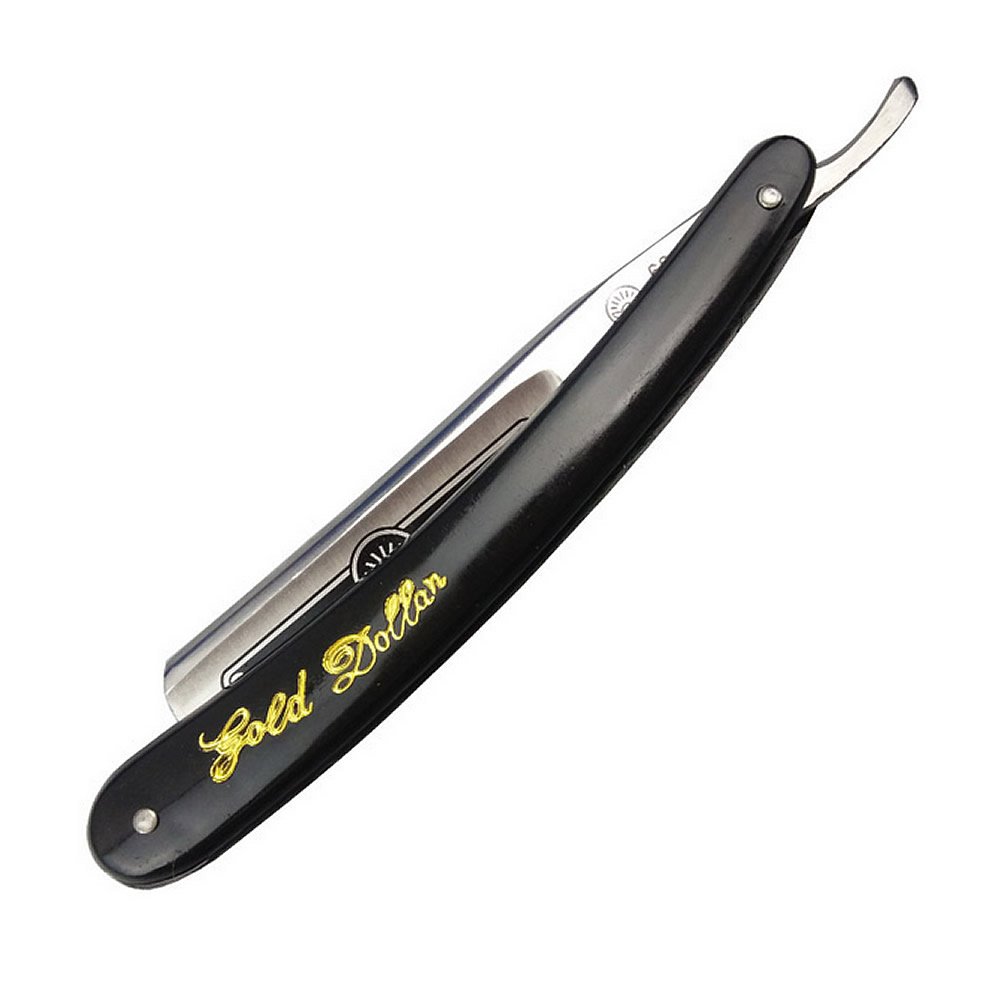 Tangc Pro Gold Dollar Shave Knife 66 Straight Edge Barber Razor Folding Hair Shaving