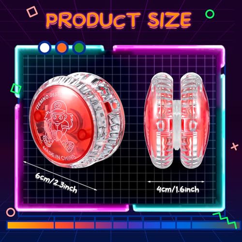 30 Pcs Light up Yo Yo Responsive Ball Beginner Level LED Responsive Ball Plastic Bearing Ball for Birthday Party Favors Goodie Bag Fillers Christmas Stocking Stuffers, Random Colors(Elegant Style)