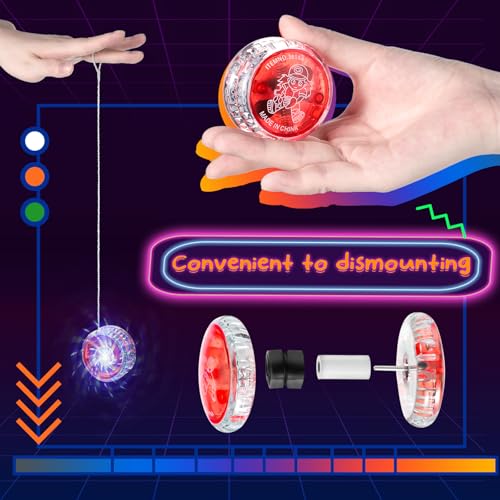 30 Pcs Light up Yo Yo Responsive Ball Beginner Level LED Responsive Ball Plastic Bearing Ball for Birthday Party Favors Goodie Bag Fillers Christmas Stocking Stuffers, Random Colors(Elegant Style)