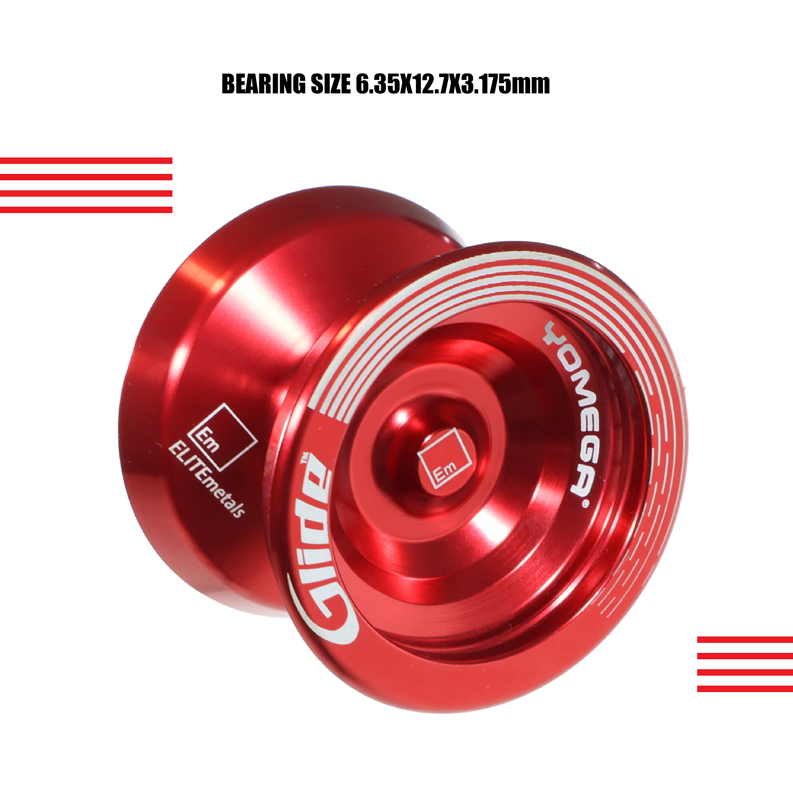 Yomega Glide® – Pro Level Aluminum Metal unresponsive Yoyo for Advance Players – Wing Shaped, C Size Ball Bearing Yoyo + Glove + 5 Extra Strings + 3 Month Warranty (red)