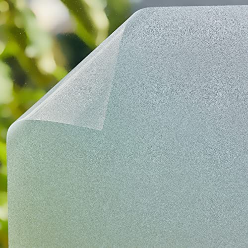 LONGYONG Window Privacy Film Frosted Glass Static Cling Window Film Non-Adhesive Frosted Window Film for Bathroom Home Office 23.6x118 Inches Pure