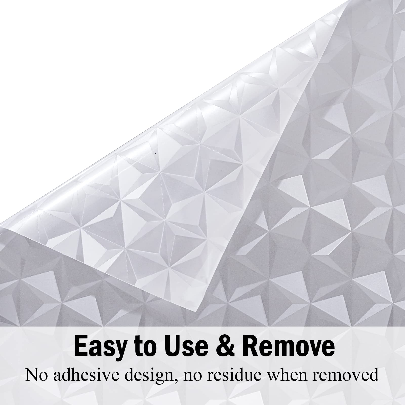 Niviy 3D No Glue Static Cling Window Films Privacy Cut Glass Window Sticker for Bathroom Office Kitchen Window Decor 17.7"x 78.7", Frosted