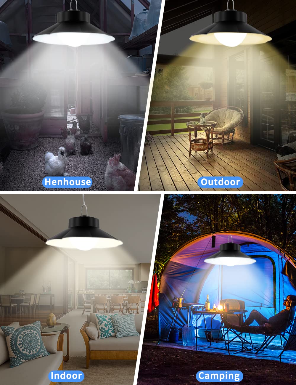 Solar Shed Lights Outdoor Indoor,Led Dusk to Dawn Battery Powered Pendant Lights with Remote Control 4 Modes(Timer Lighting|Auto-On|5 Dimmable|Daytime-On) Waterproof Ip65 for Gazebo Porch Hanging