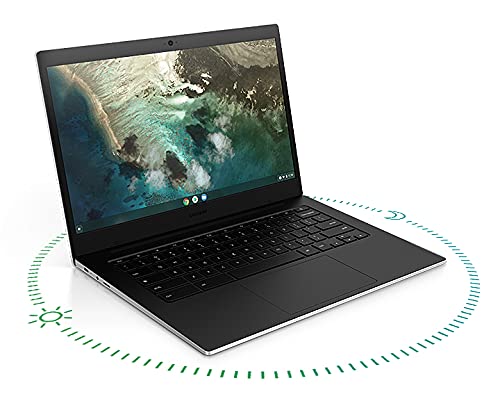 Samsung Galaxy Chromebook Go-Laptop Computer Lightweight Slim Durable Design 12-Hour-Battery Wi-Fi 6 Share Files-with-Phone, Black,Silver,32GB