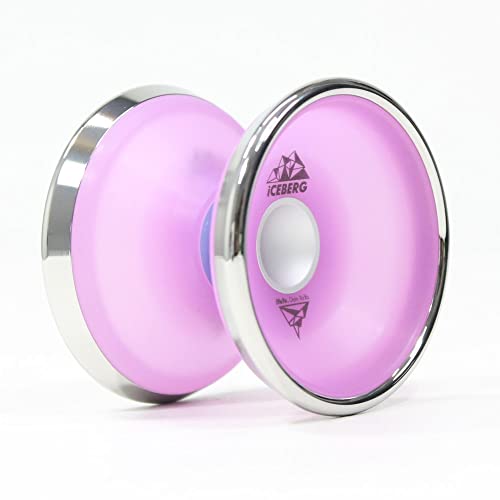 iYoYo Iceberg Yo-Yo- CNC Polycarbonate Body with Stainless Steel Rings (Glow in The Dark Purple with Silver Rings)