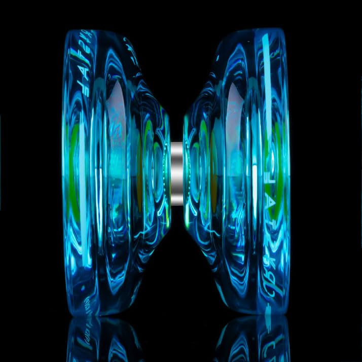 MAGICYOYO 2 Pack Yoyos K2 Crystal Responsive Yoyos for Kids Beginner, Dual Purpose Use with Replacement Unresponsive Bearing for Intermediate Advanced+ Storage Case+ 12 Yoyo Strings (Green+Pink)