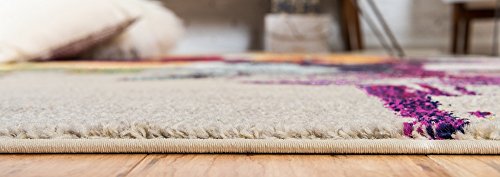 Unique Loom Estrella Collection Bright Colors, Geometric, Abstract, Modern Area Rug, 5 ft x 8 ft, Beige/Yellow