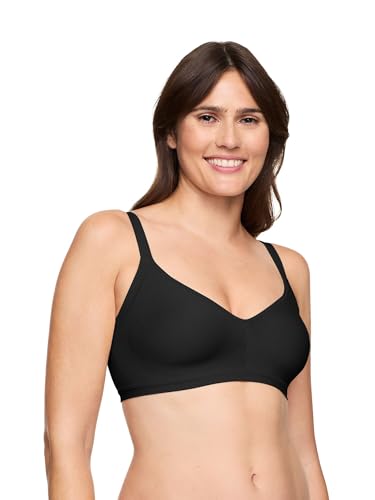 Warner's womens Easy Does It Underarm Smoothing With Seamless Stretch Wireless Lightly Lined Comfort Rm3911a Bra, Rich Black, Large US
