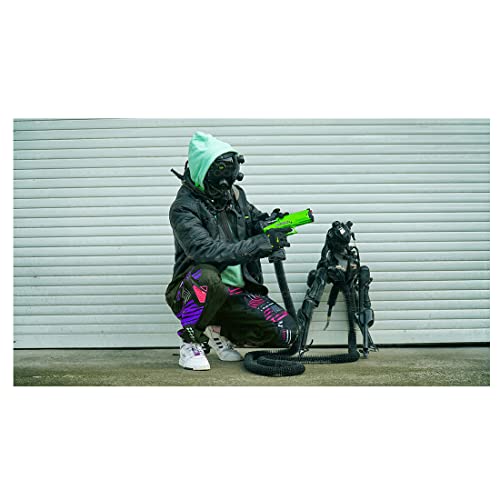 Punk Helmet Mask Cosplay with LED Light, for Cyberpunk Mask Cosplay Costume Props Futuristic Punk Mask Halloween for Men Boys