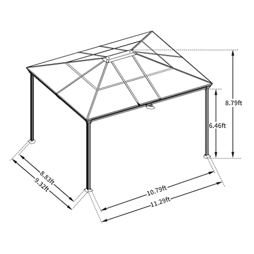 LHLLHL 10x12 Ft Outdoor Canopy Gazebo Garden Gazebo with Privacy Curtains, Shelter Canopy for Deck Backyard,Wedding,