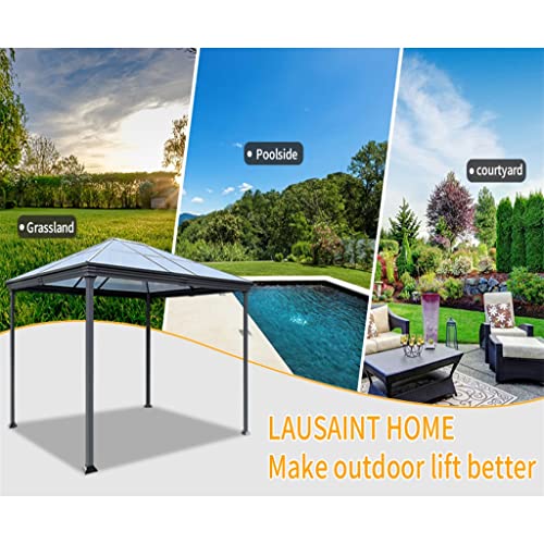 LHLLHL 10x12 Ft Outdoor Canopy Gazebo Garden Gazebo with Privacy Curtains, Shelter Canopy for Deck Backyard,Wedding,