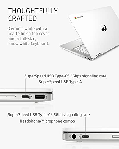 HP Chromebook x360 14 Laptop, Intel Celeron Processor, 4 GB RAM, 32 GB eMMC, 14” HD (1366 x 768), Chrome OS, Work, Streaming, School, Long Battery Life (14a-ca0050nr, 2021) (Renewed)
