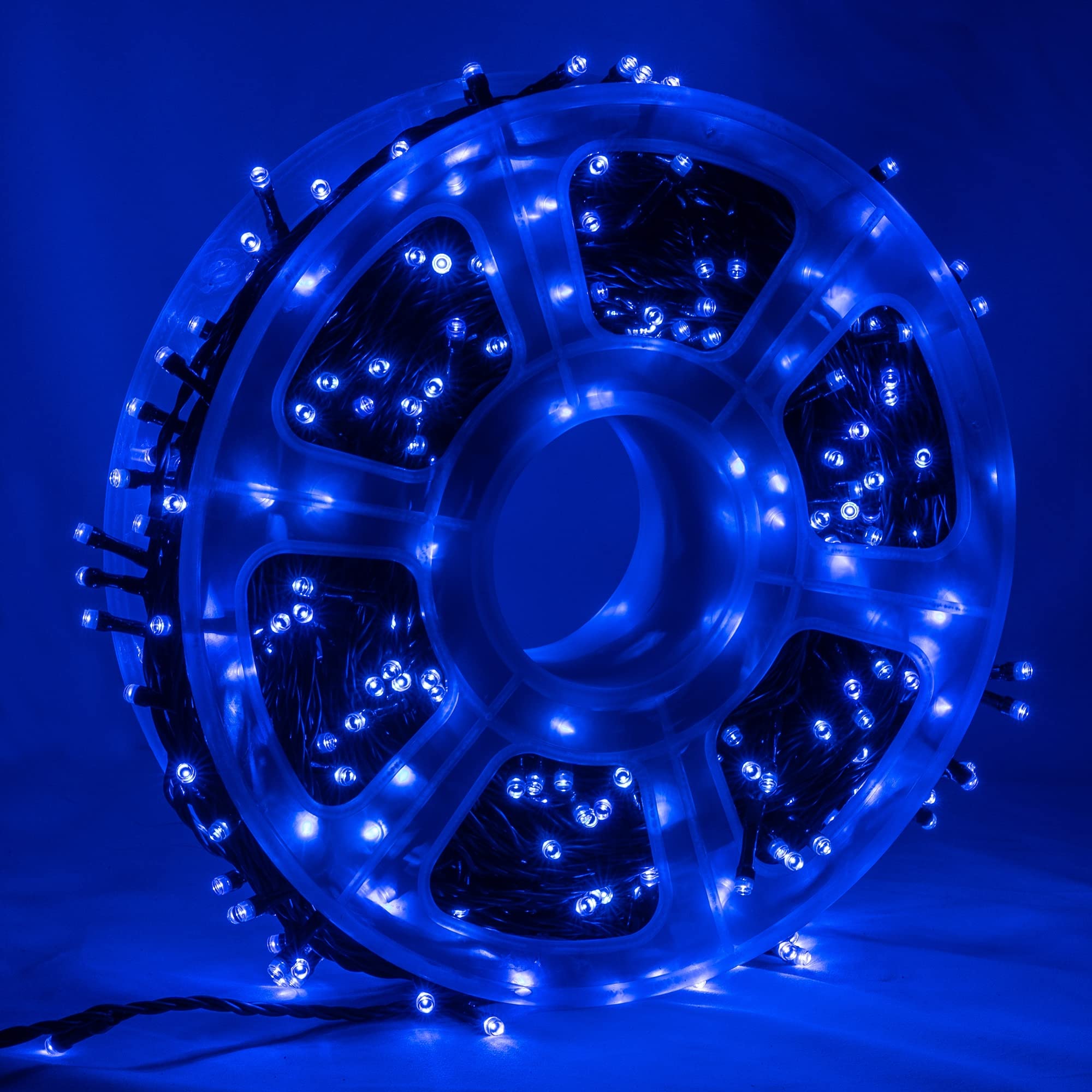 FUNPENY 164FT 500 LED Christmas Indoor Outdoor Decorative String Lights, 8 Modes Waterproof Plug in Green Wire LED Fairy Light for Christmas Party Wedding Garden Home Decoration (Blue)