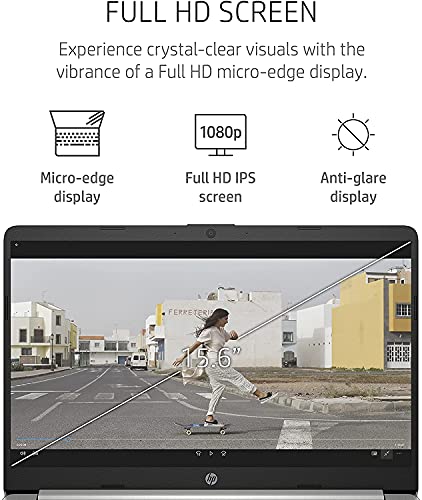 2022 HP 15.6in FHD Slim and Light Laptop, Intel Core i5-1135G7, 8GB RAM, 256GB SSD, Iris Xe Graphics, HDMI, Webcam, WiFi, Windows 11, Natural Silver, W/ 2-Week IFT Support dy20xx 15-15.99 inches
