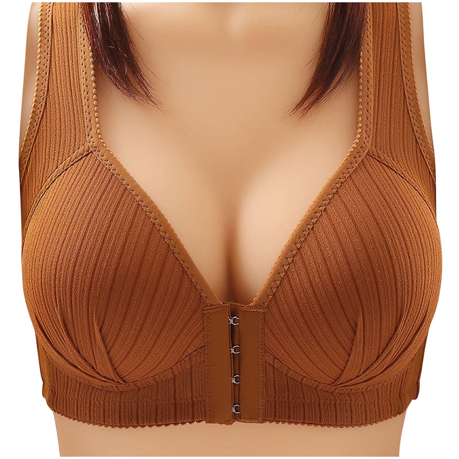 Women's Front Closure Bras Posture Full Coverage No Underwire Unlined Back Support Bra Everyday Wireless Sports Bra Bras for Women Full Support Camisetas De Yoga para
