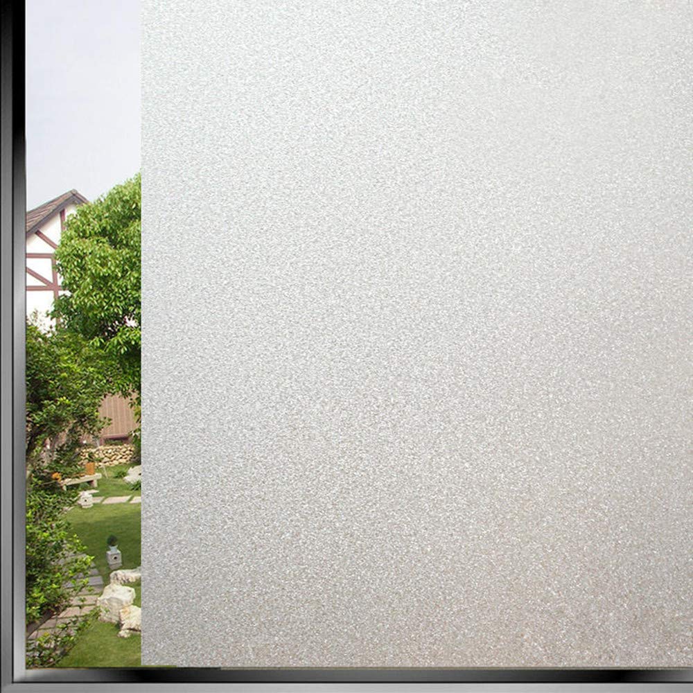 Aibily Privacy Adhesive Window Film, Frosted Glass Sticker for Bathroom/Kitchen/Home, Etched Glass Vinyl Film for Heat Control/Glare Blocking