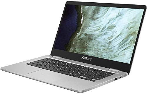 ASUS C423NA Chromebook 14" Full HD FHD(1920x1080) Laptop (Intel Dual Core Celeron Processor N3350, 4GB DDR4 RAM, 32GB eMMC) Webcam, WiFi, Bluetooth, Type-C, Google Chrome OS - Silver (Renewed)