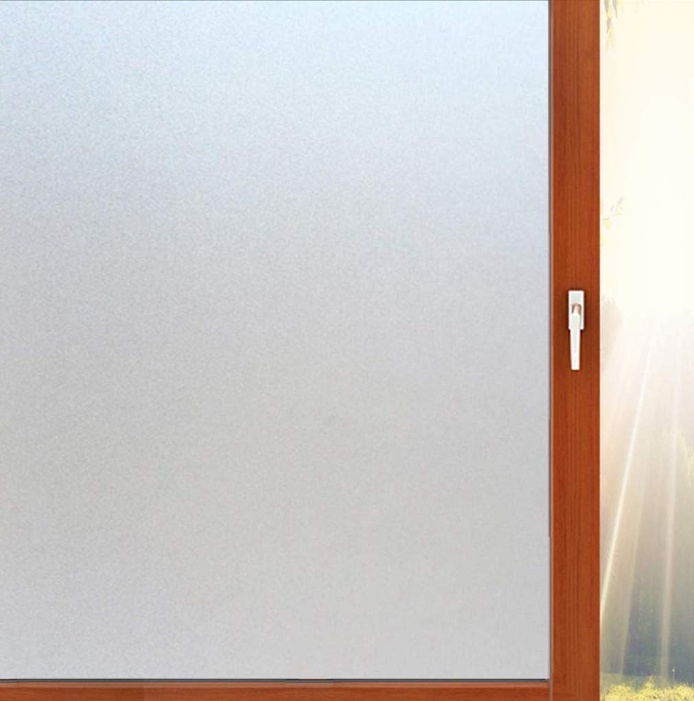 Aibily Privacy Adhesive Window Film, Frosted Glass Sticker for Bathroom/Kitchen/Home, Etched Glass Vinyl Film for Heat Control/Glare Blocking