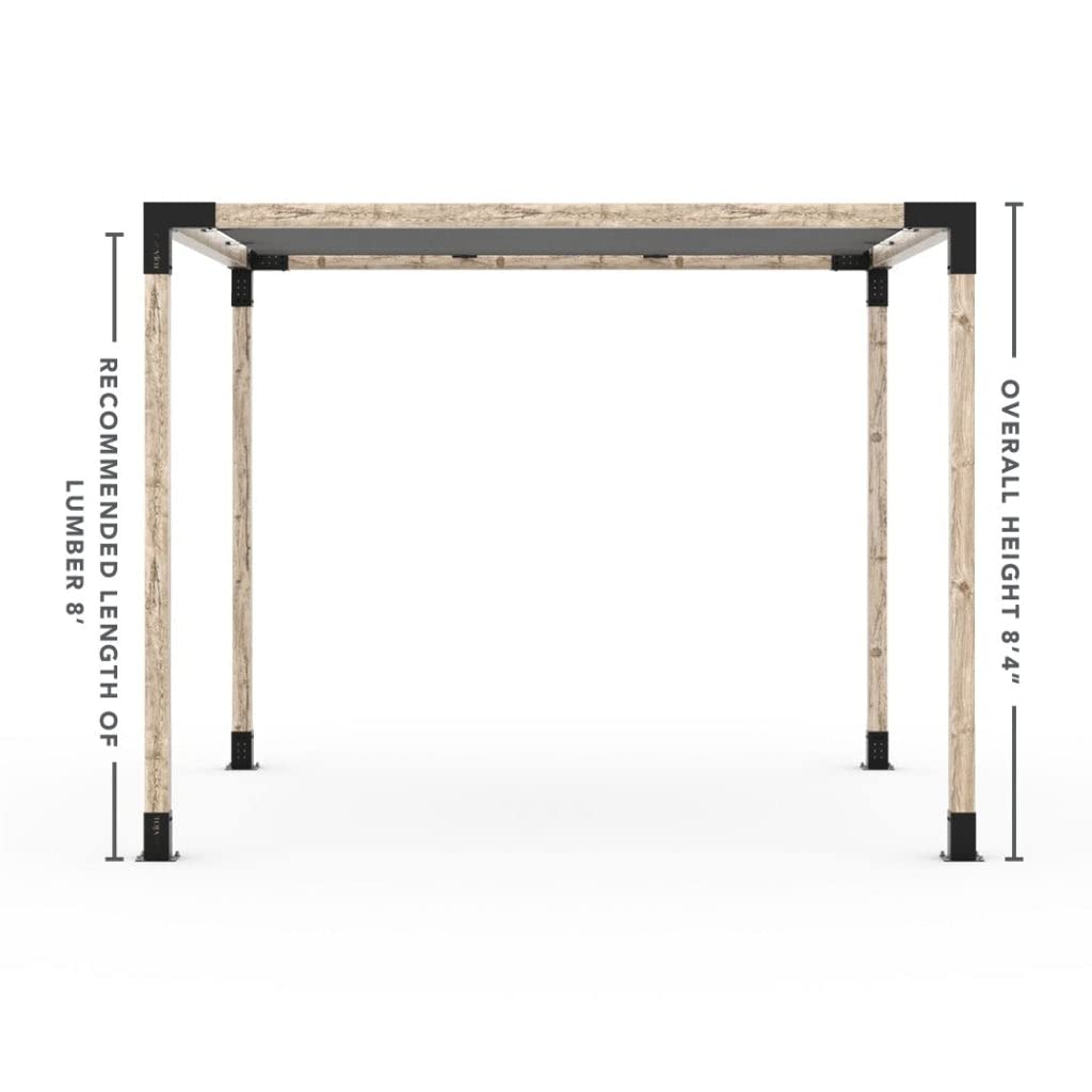 Pergola Kit with Shade SAIL for 4x4 Wood Posts (10x12)