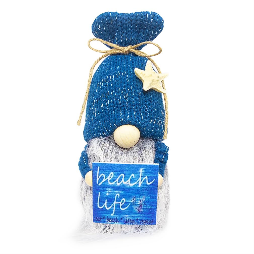 AMOH JERCY Ocean Theme Coastal Gnomes Plush with Starfish Beach Theme Sign Summer Gnomes Plushie Ornaments Tomte Elf Fall Thanksgiving Christmas Decorations Gifts Gnomes for Ages 12+