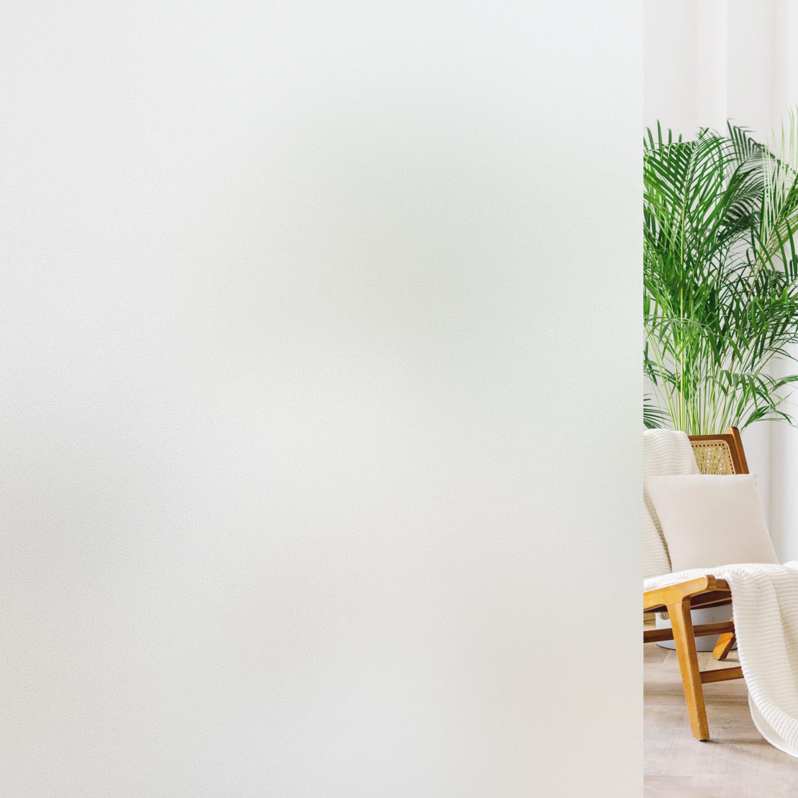 Haton Window Privacy Film Frosted Glass Film for Bathroom, Static Cling Sun Heat Blocking Window Clings, Opaque Frosting Coverings Tint for Home Door, Non-Adhesive, Pure 17.5" x 78.7"