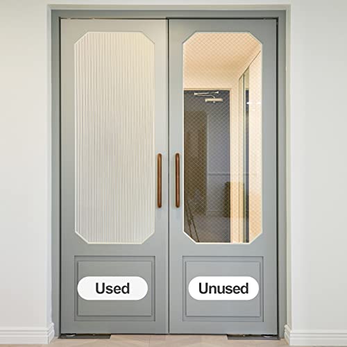 Coavas Privacy Film - Fluted/Reeded Glass, Non-Adhesive Sun/Heat/UV Blocking (29.5 x 118 inches)