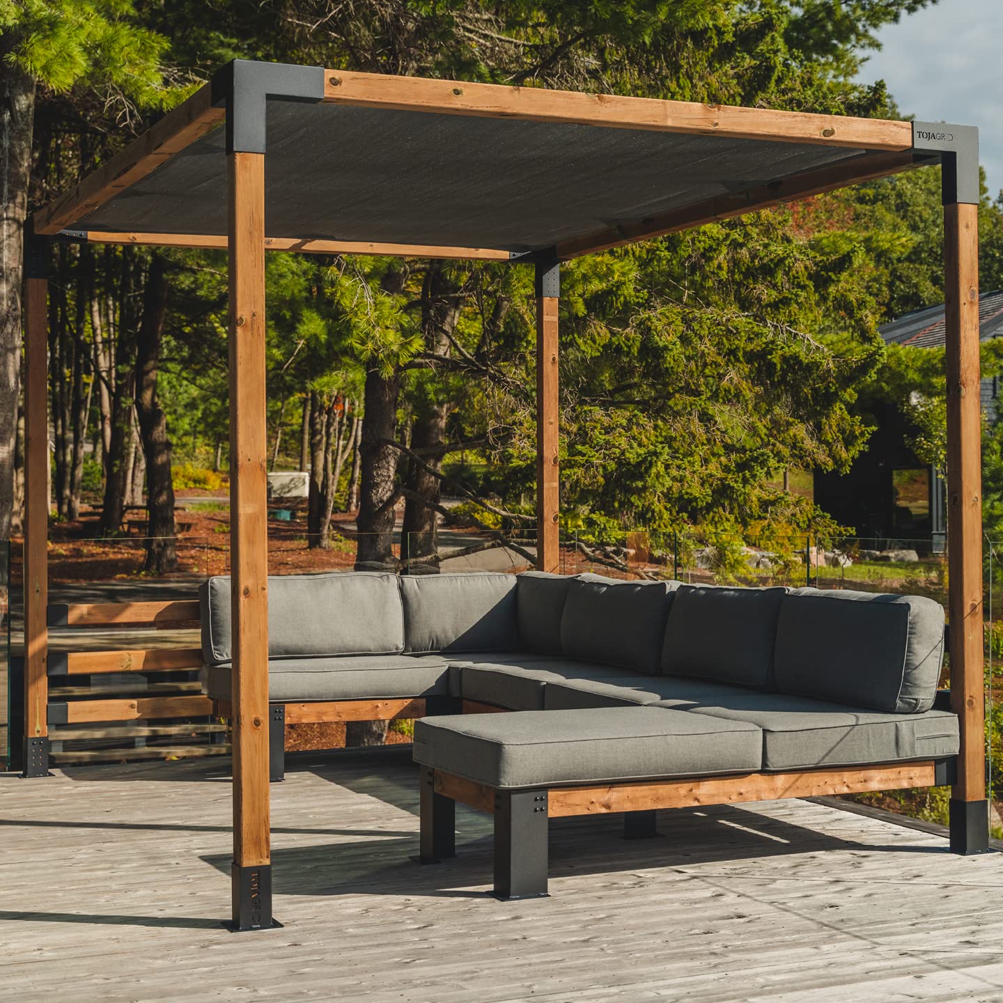 Pergola Kit with Shade SAIL for 4x4 Wood Posts (10x12)