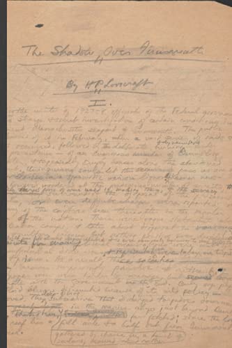 "The Shadow Over Innsmouth" (1931) manuscript covered notebook - H. P. Lovecraft handwritten first page series - 6x9 200 white page, lined notebook.
