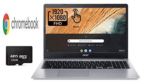 Newest Acer Chromebook 315 Flagship 15.6" FHD (1920 x 1080) IPS Touchscreen Laptop, Intel Celeron N4020, 4GB DDR4, 64GB eMMC, 802.11ac, Bluetooth, USB Type-C, Chrome OS + 32GB ABYS MicroSD Card
